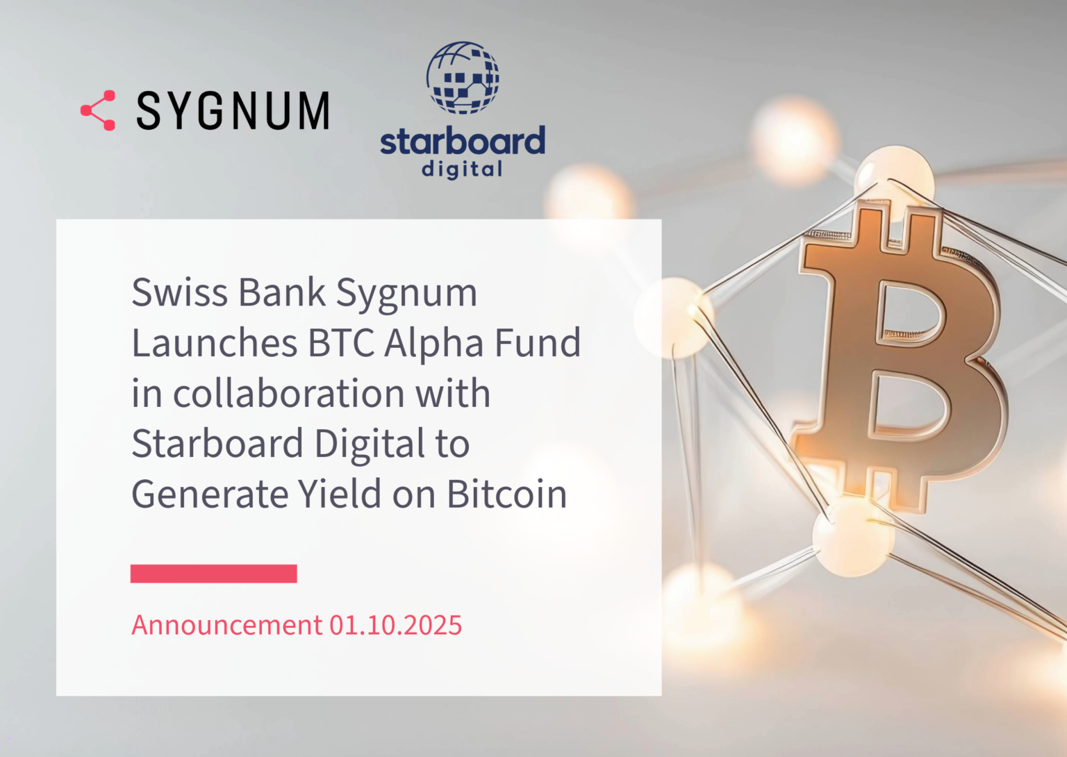 Swiss Bank Sygnum Launches BTC Alpha Fund in collaboration with ...